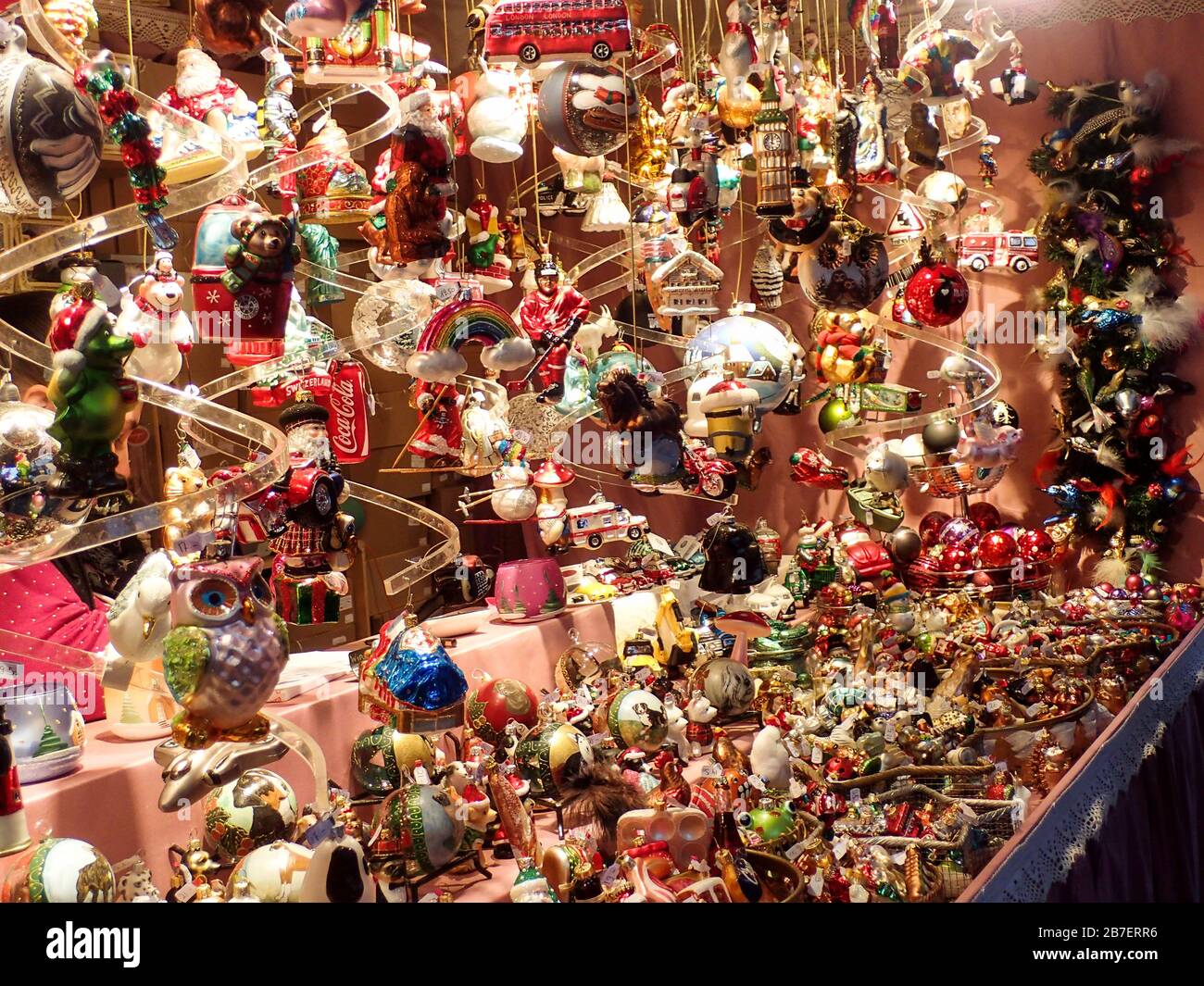 Basel, Switzerland - 2017, December 16: Christmas items for sale at the ...