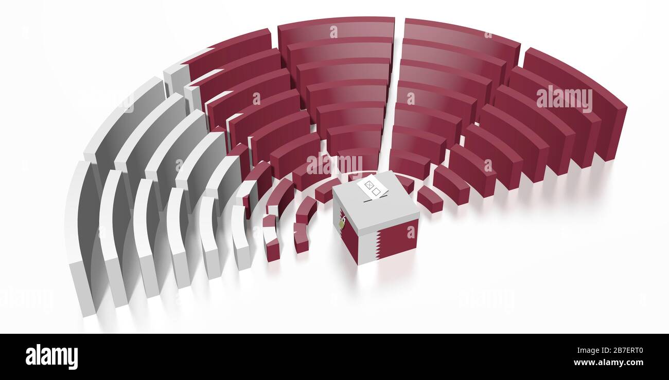 Parliament election in Qatar - 3D rendering Stock Photo - Alamy