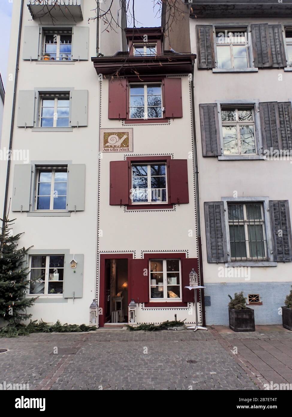 Basel, Switzerland - 2017, December 17: Historic homes in the city ...