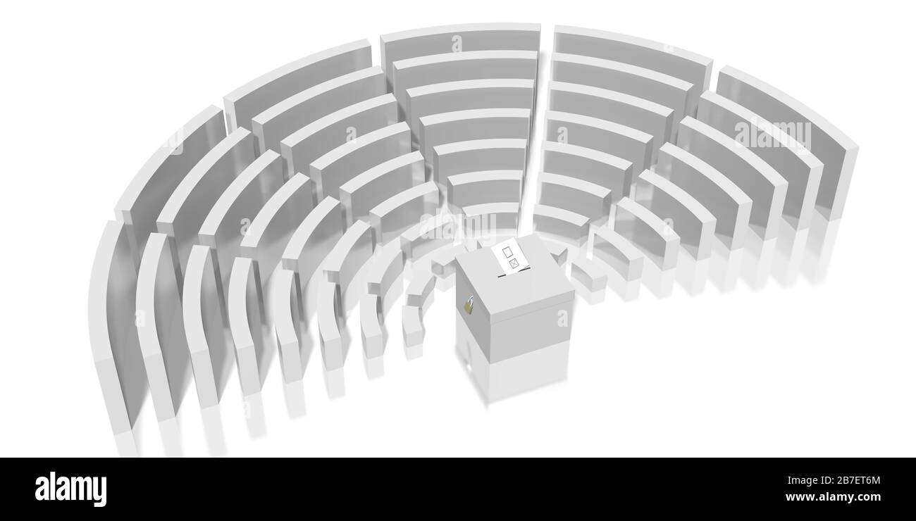 Parliament election concept, ballot box - 3D rendering Stock Photo - Alamy
