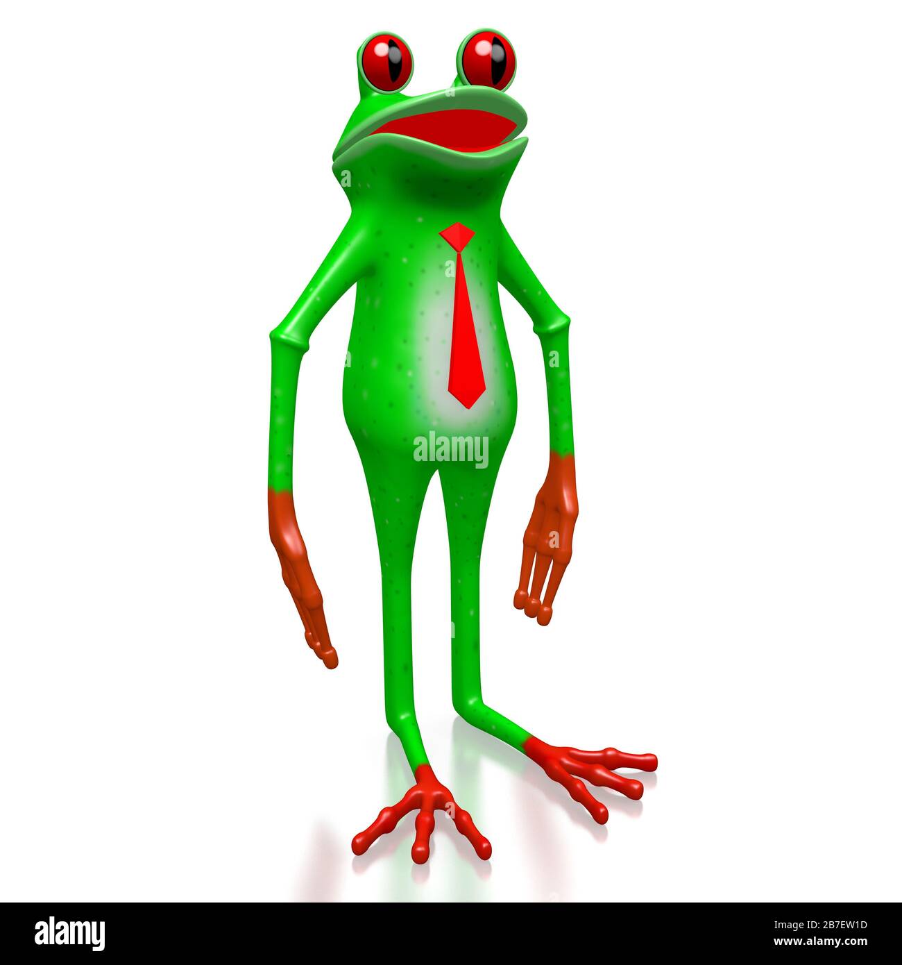 3D cartoon businessman frog with a tie Stock Photo - Alamy