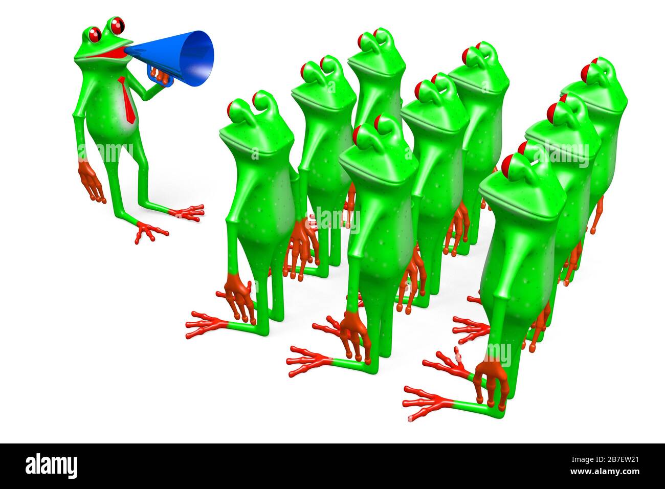 3D cartoon frog with a loudspeaker - great for topics like ...