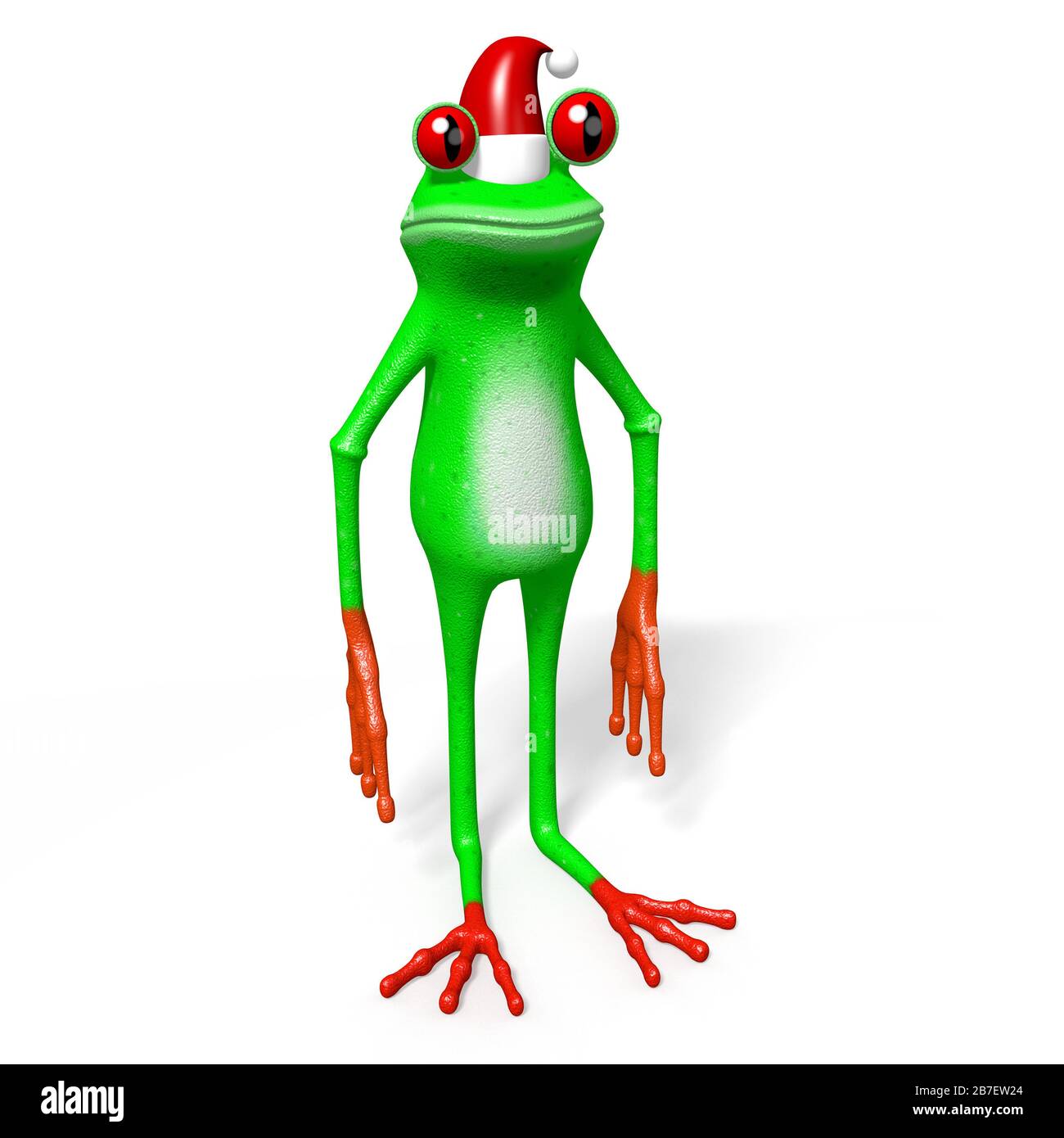3D cartoon frog with Santa hat - Chrismas concept Stock Photo - Alamy
