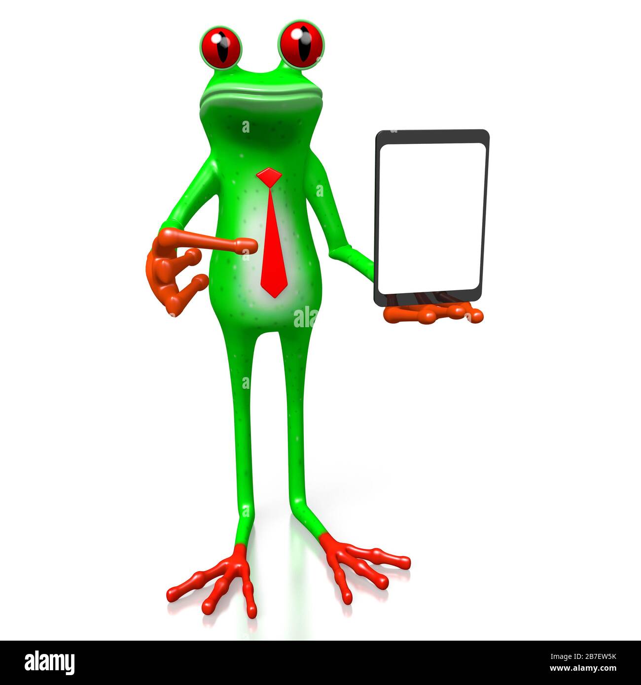 3D frog with a tablet Stock Photo - Alamy
