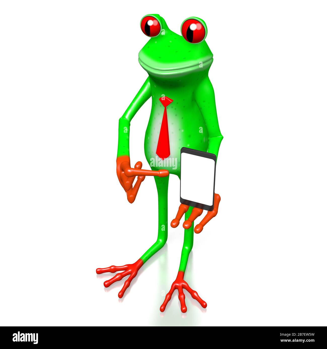 3D frog with mobile phone Stock Photo - Alamy