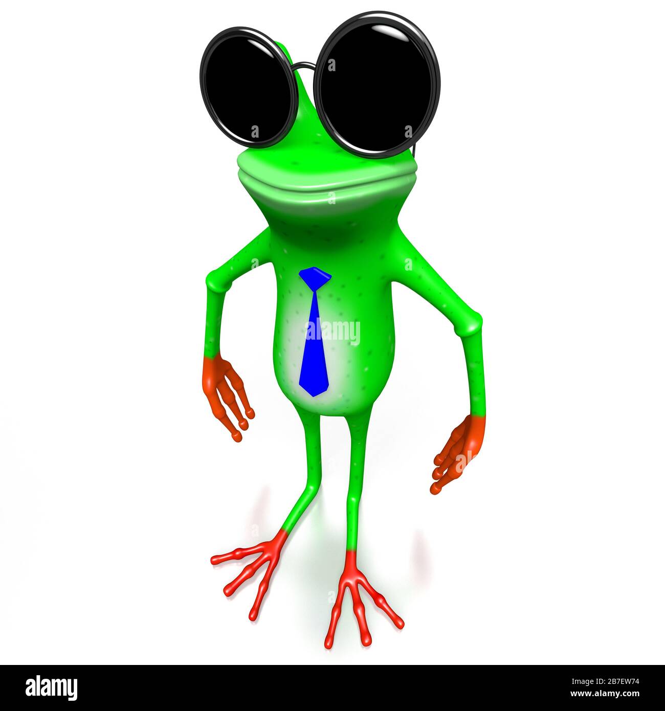 3D cartoon frog with sunglasses - great for topics like being a boss ...