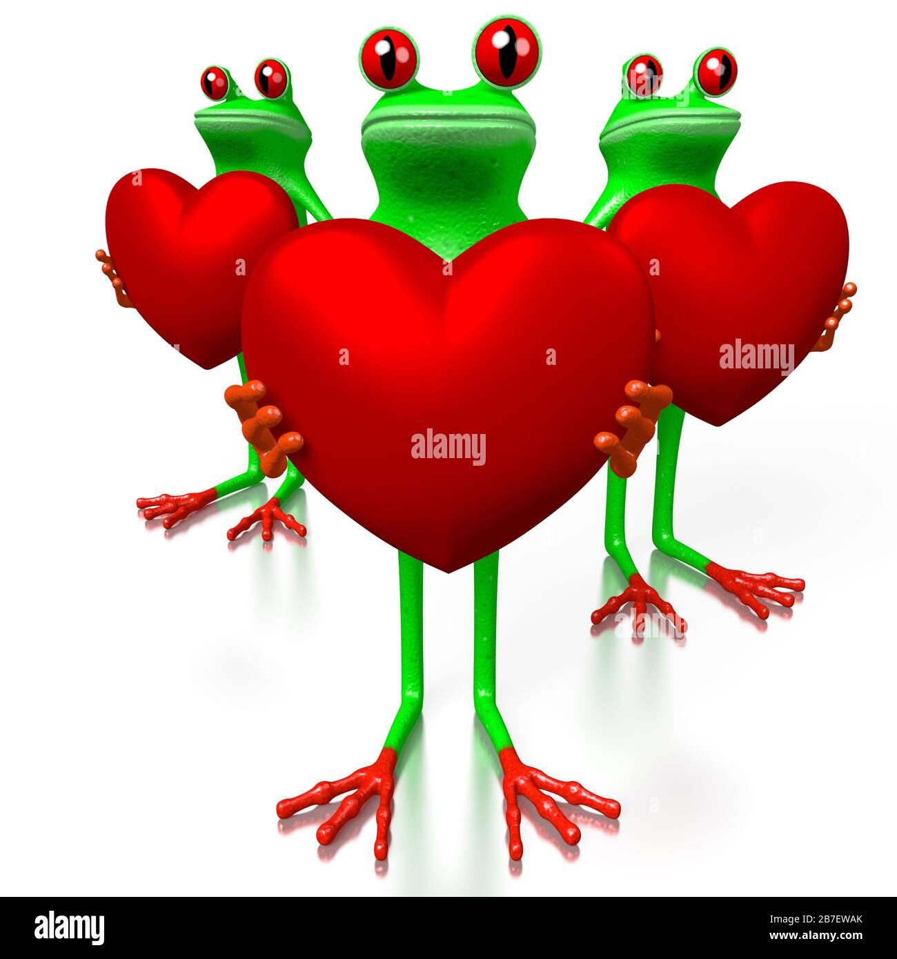 3D cartoon frogs - love, Valentine's Day concept Stock Photo - Alamy