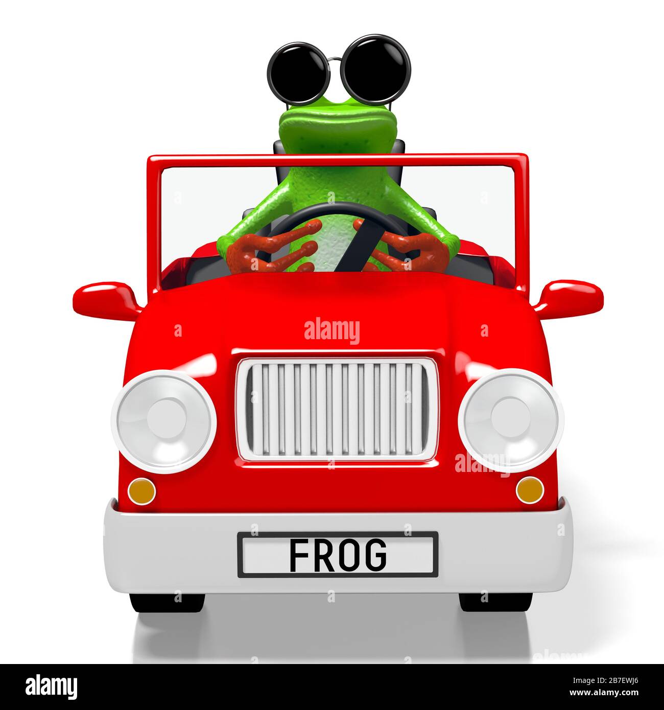 3D cartoon car and frog concept Stock Photo - Alamy