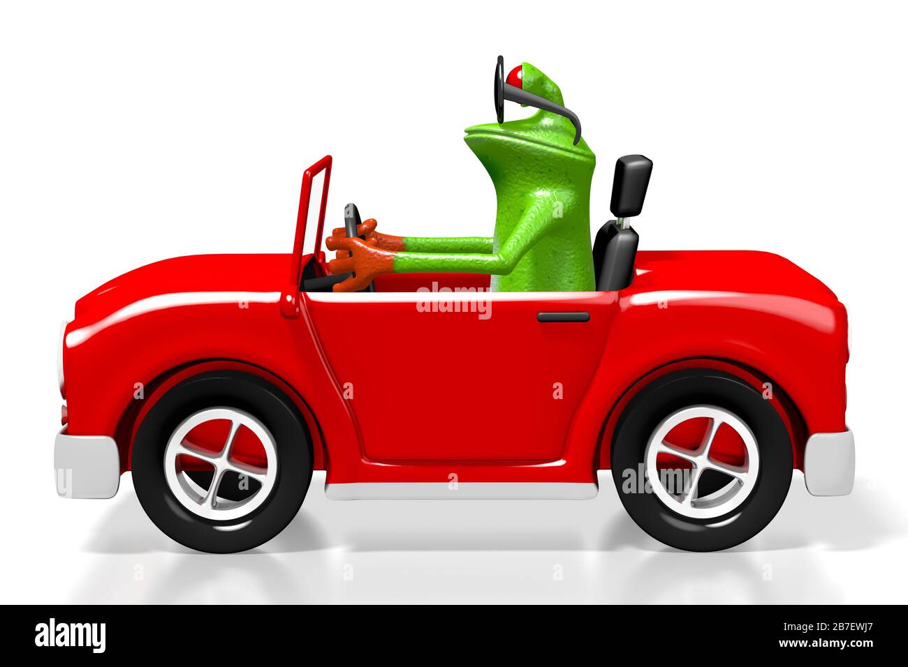 3D cartoon car and frog concept Stock Photo - Alamy