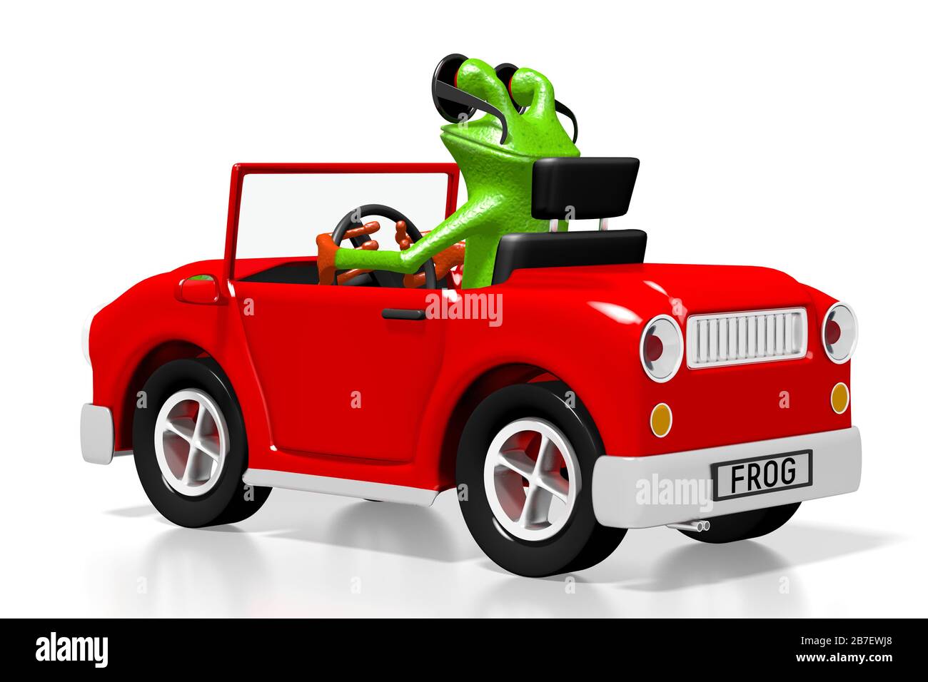 3D cartoon car and frog concept Stock Photo - Alamy