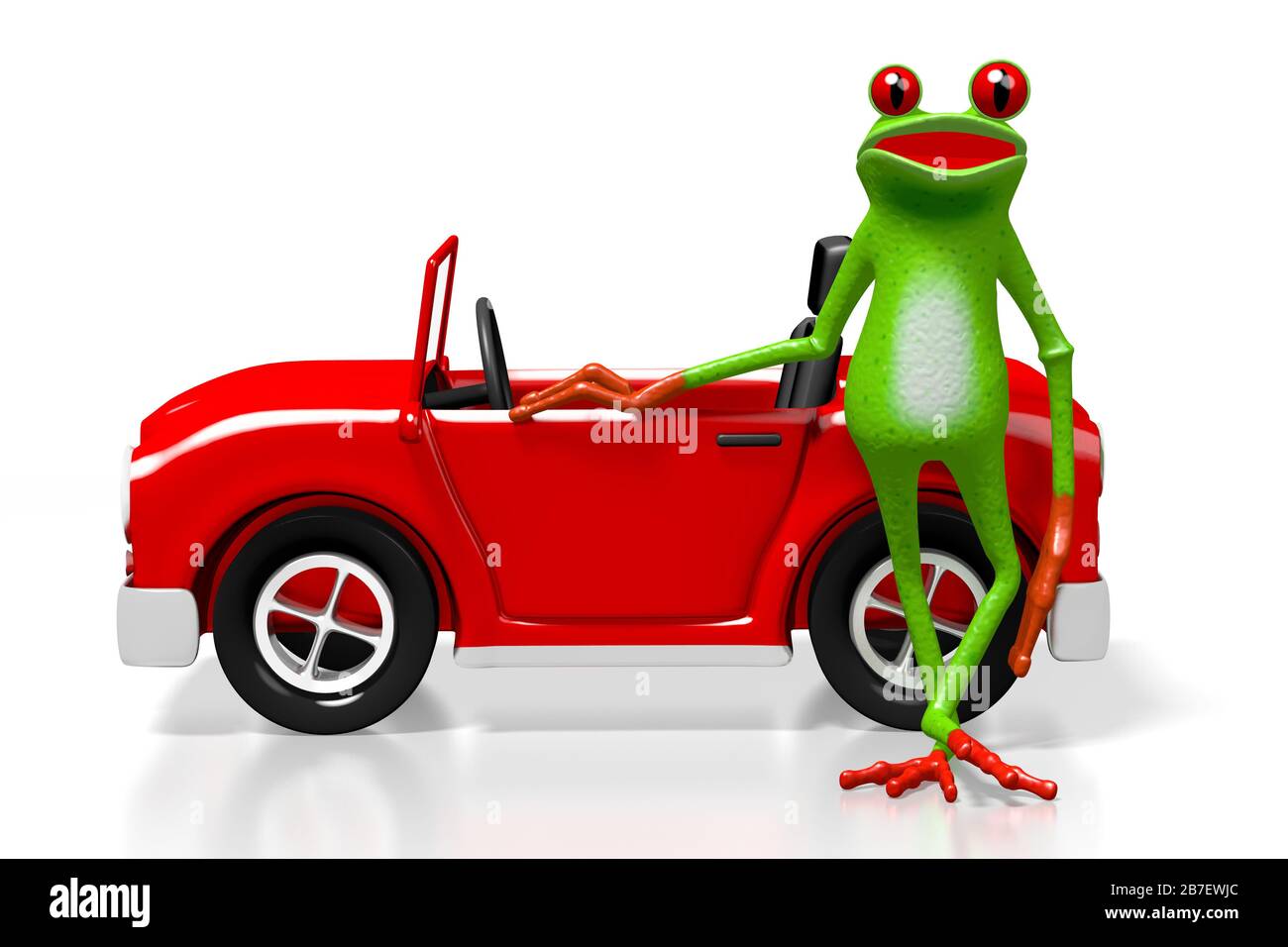 3D cartoon car and frog concept Stock Photo - Alamy