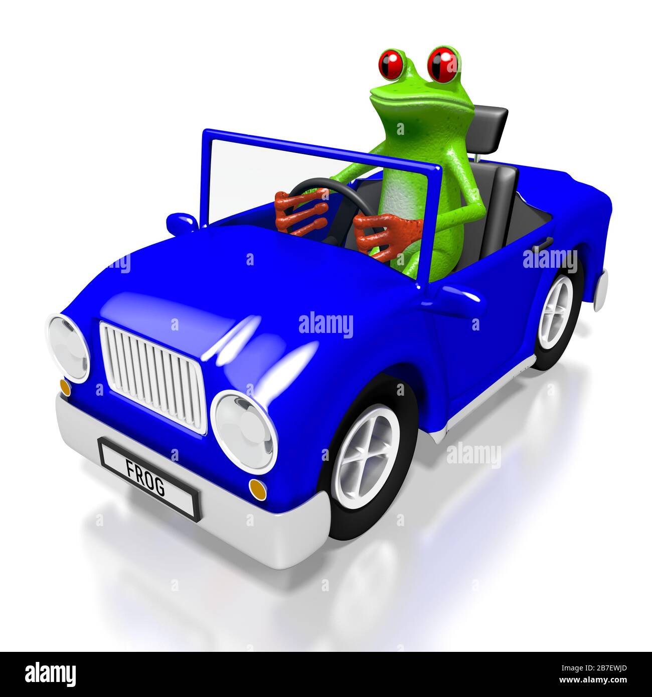 3D cartoon car and frog concept Stock Photo - Alamy
