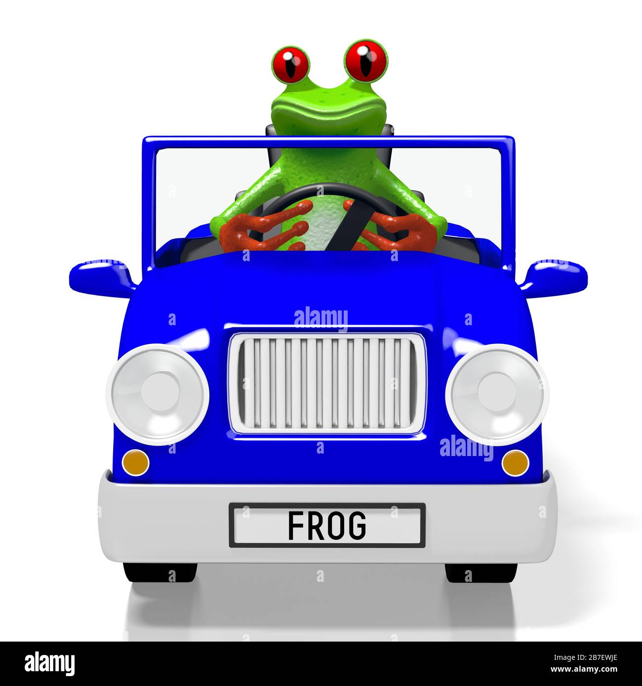 3D cartoon car and frog concept Stock Photo - Alamy