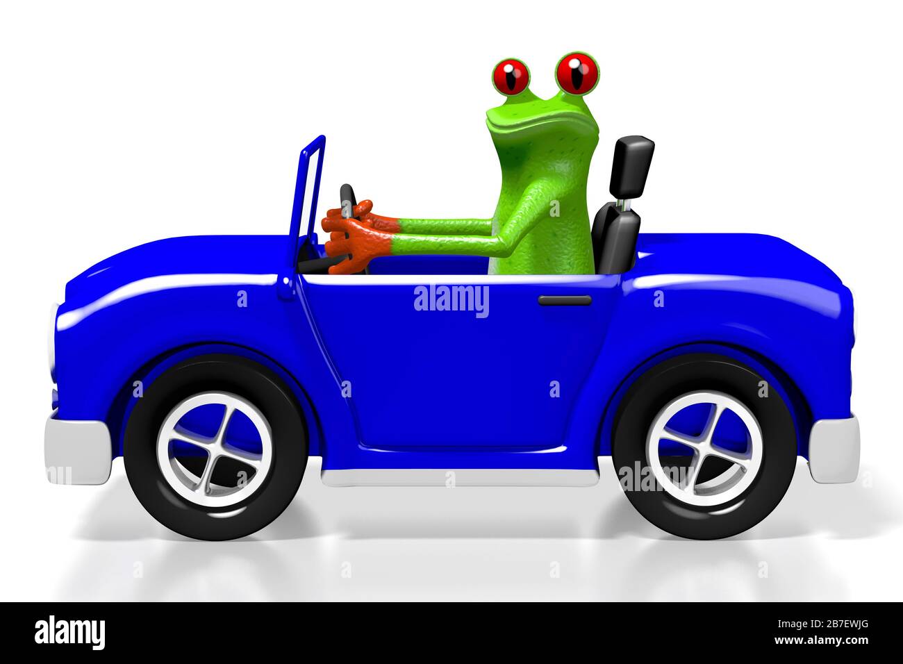 3D cartoon car and frog concept Stock Photo - Alamy