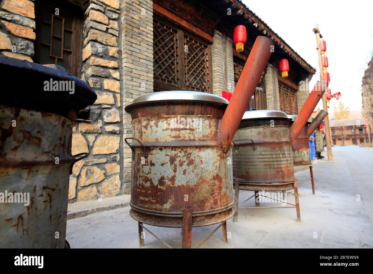 The ancient Chinese rural houses Stock Photo - Alamy