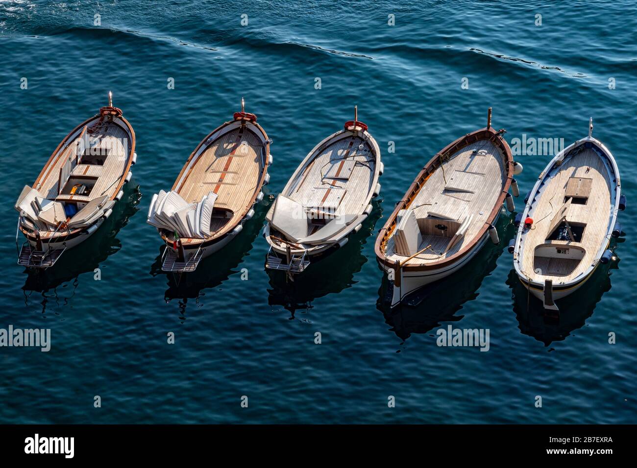 Gozzo ligure boat top view Stock Photo - Alamy
