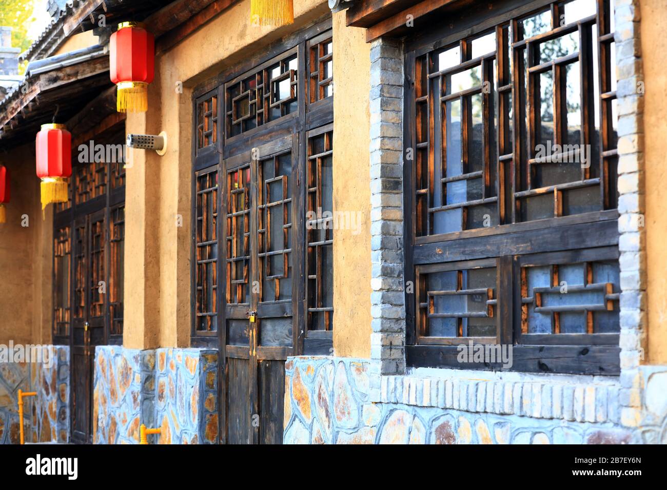 The ancient Chinese rural houses Stock Photo - Alamy
