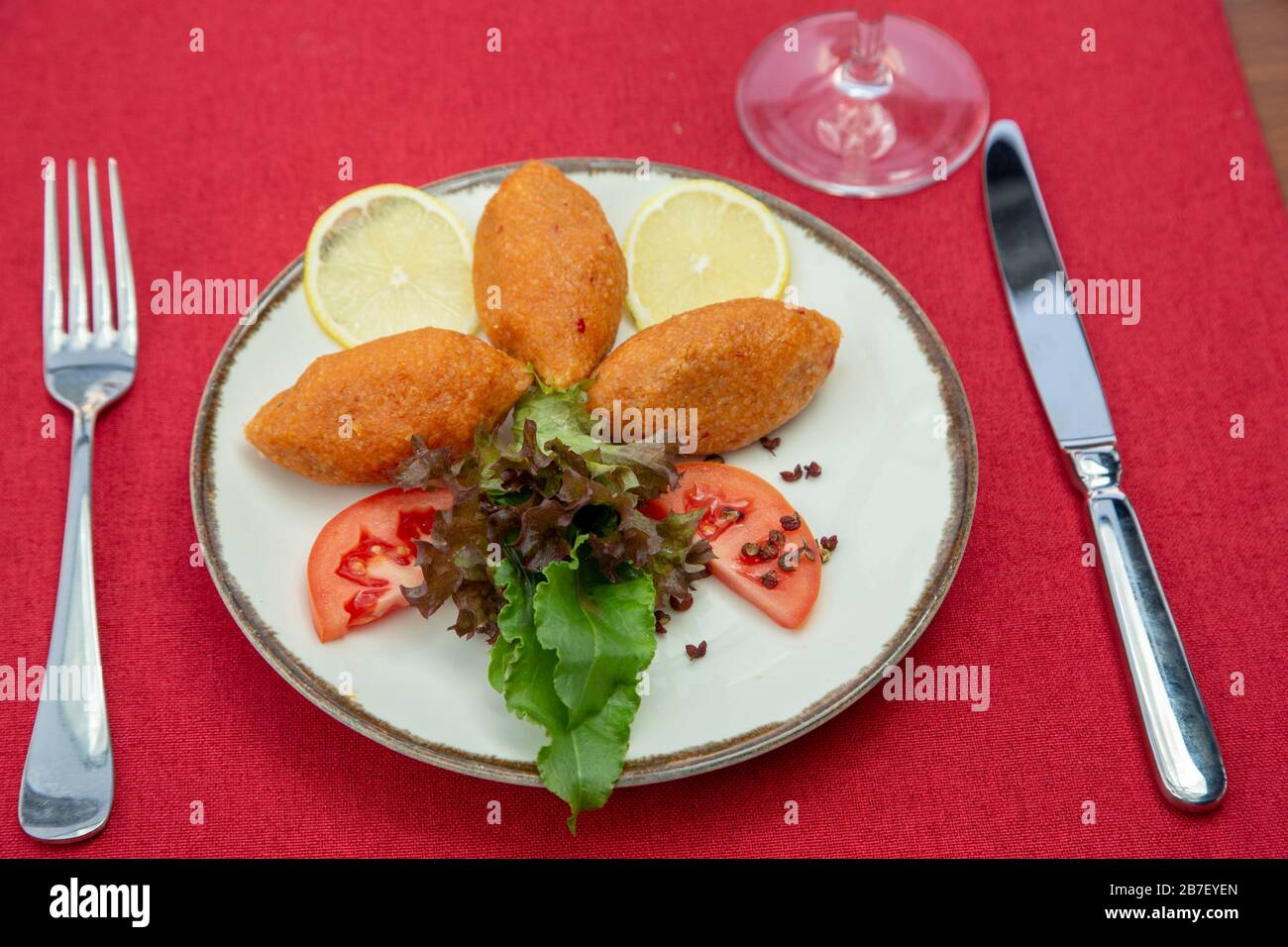 Icli kofte / Boiled kibbeh / Quibe / stuffed meatball falafel. stock ...