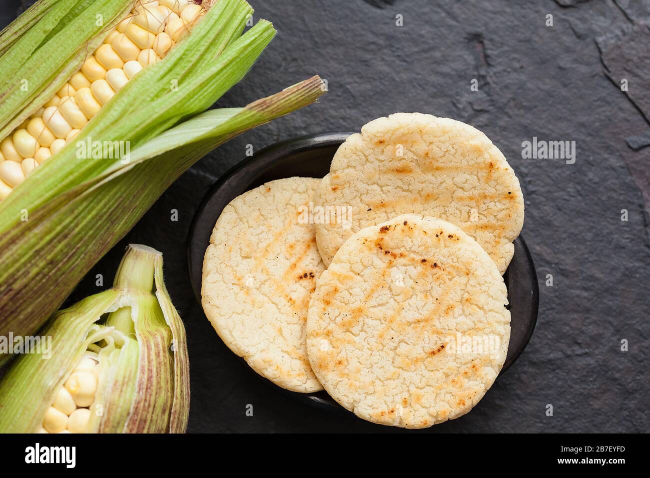 Roasted traditional South American corn arepa Stock Photo - Alamy