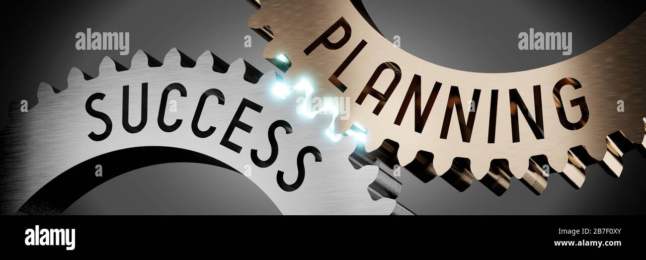 Success planning - gears concept - 3D illustration Stock Photo - Alamy