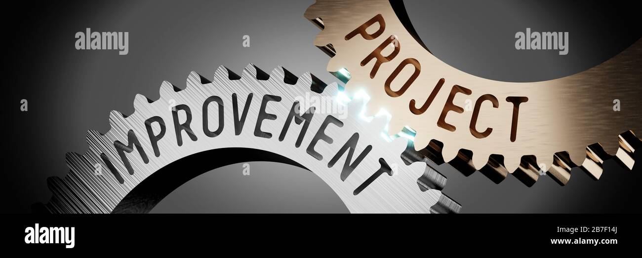 Project, improvement - gears concept - 3D illustration Stock Photo - Alamy