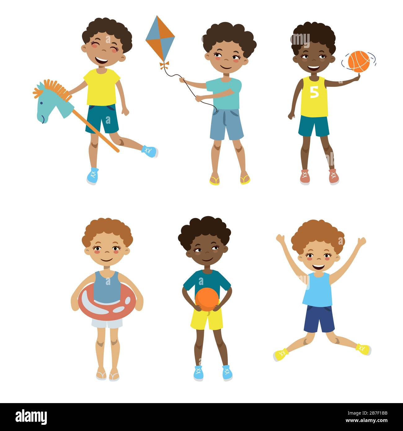 Cute boy vector cartoon style set Stock Vector Image & Art - Alamy