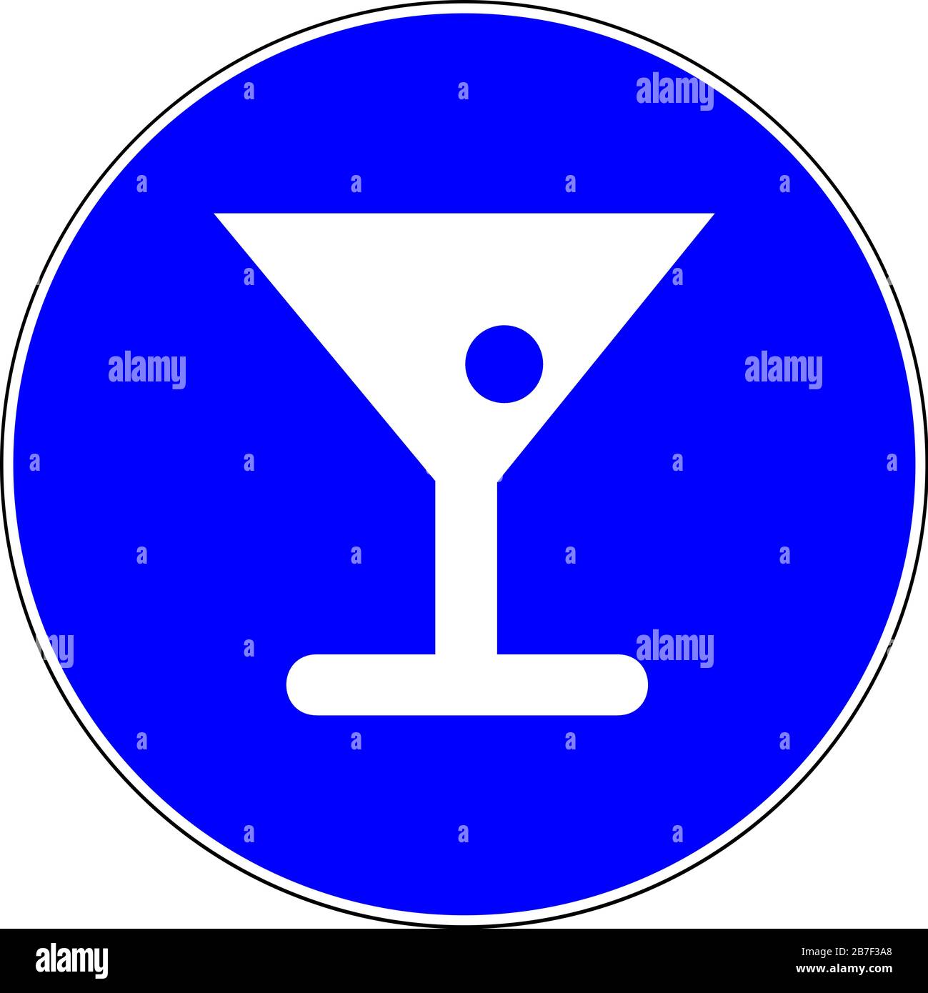 Alcohol allowed blue sign on white background Stock Photo - Alamy