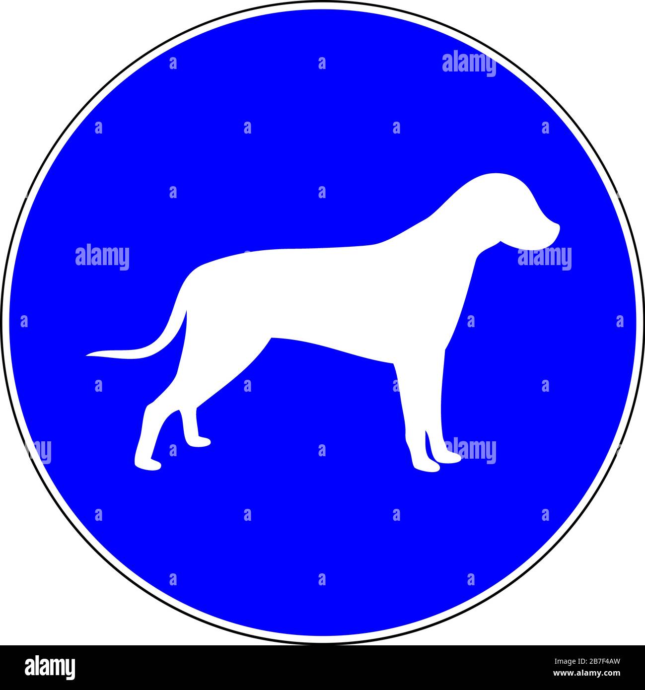 Dogs allowed blue sign on white background Stock Photo - Alamy