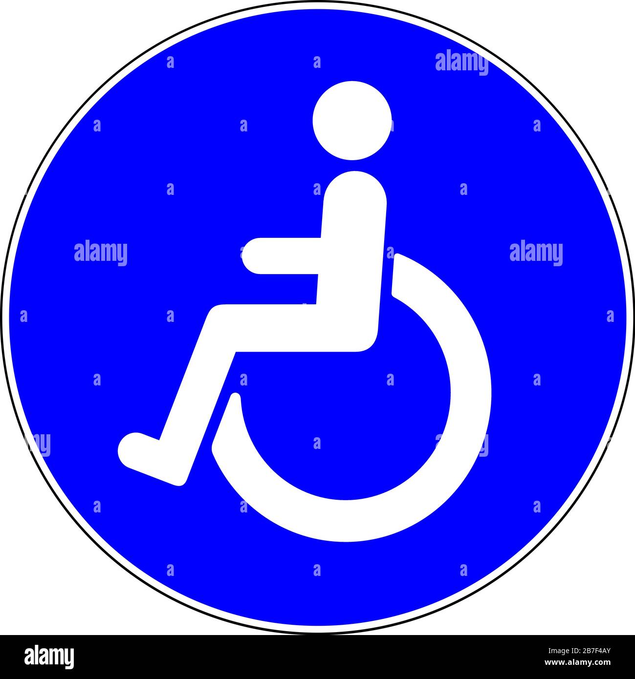 Disable people allowed blue sign on white background Stock Photo - Alamy