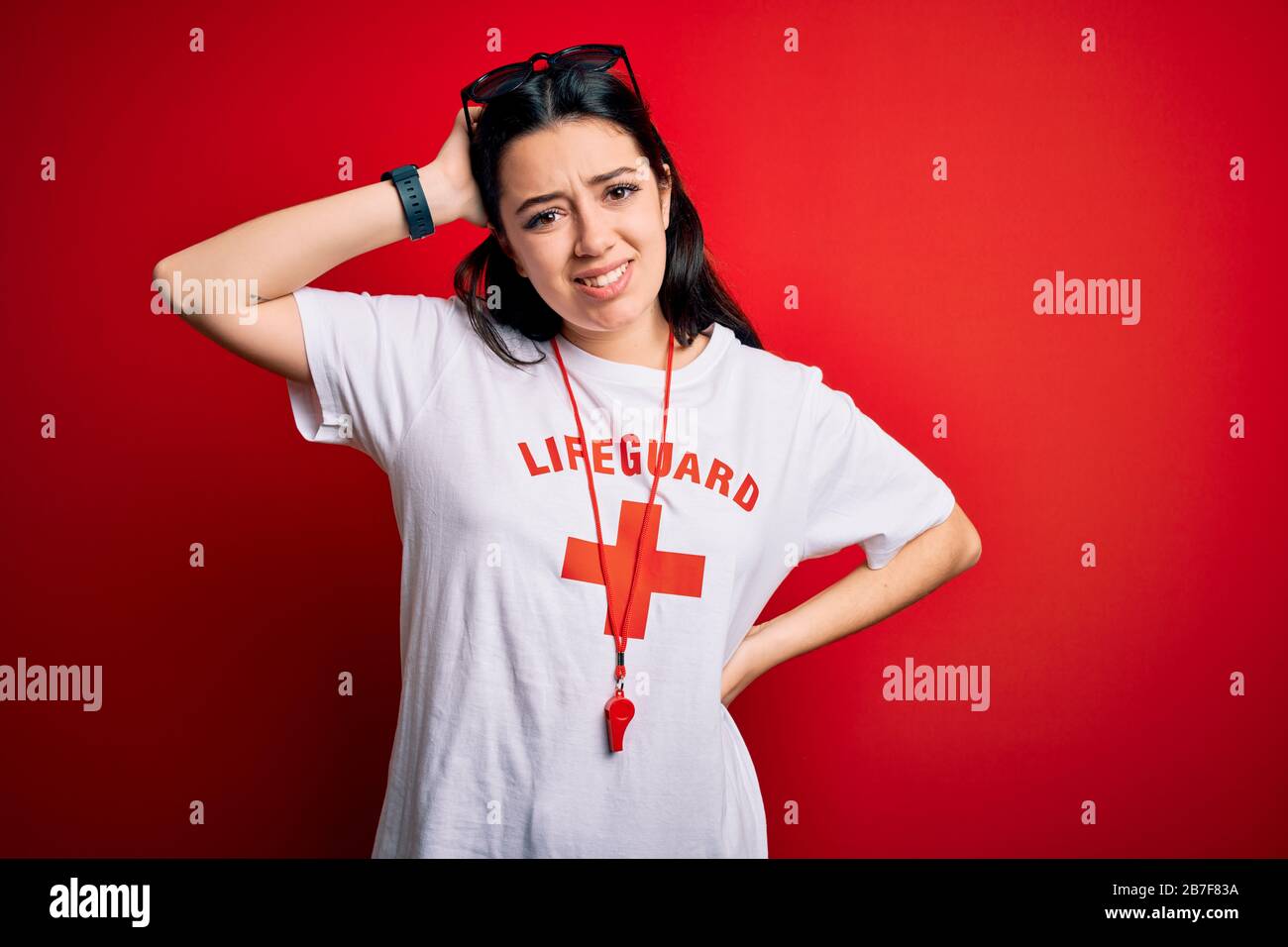 Security guard thinking woman hi-res stock photography and images - Alamy