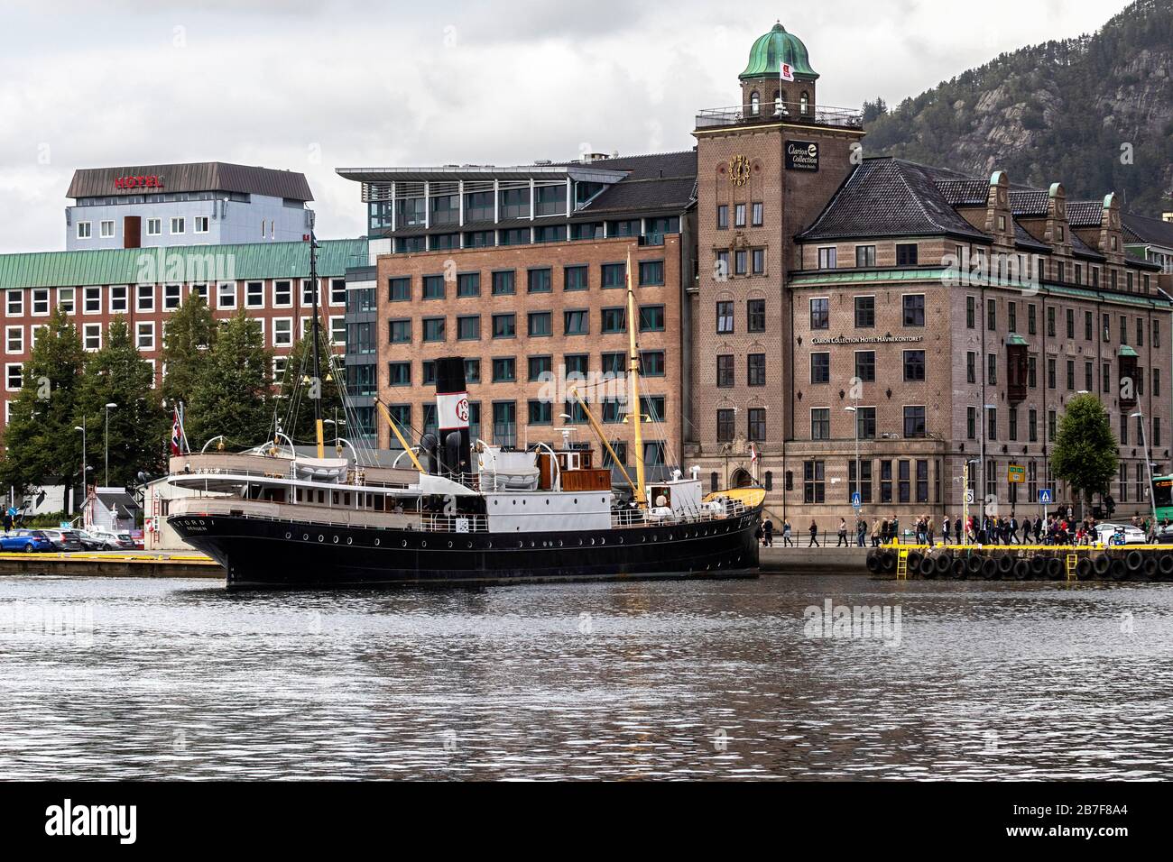 Veteran passenger steam ship Stord 1, built 1913. Berthed in the port ...