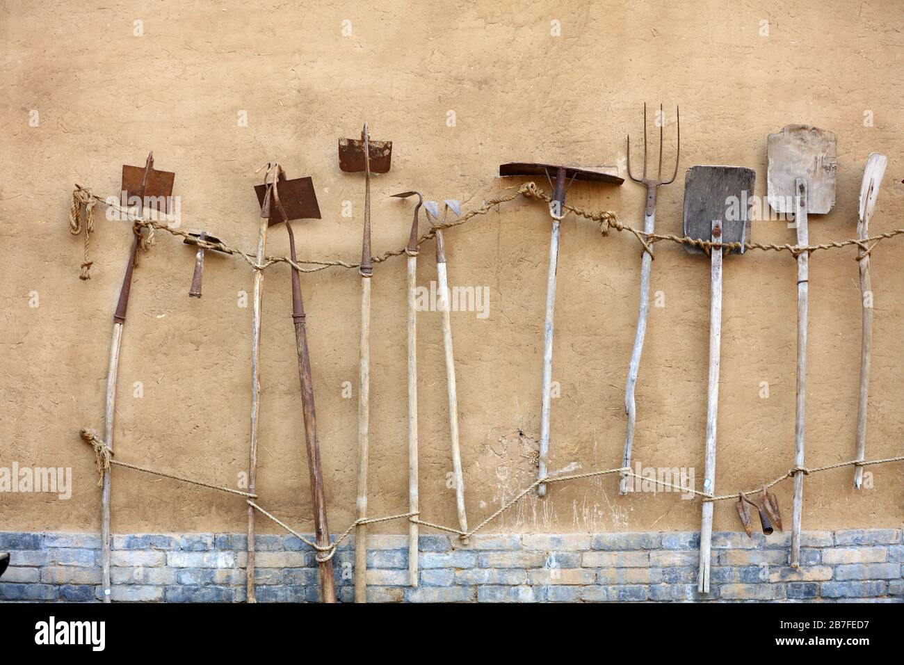The ancient Chinese farming tools Stock Photo - Alamy