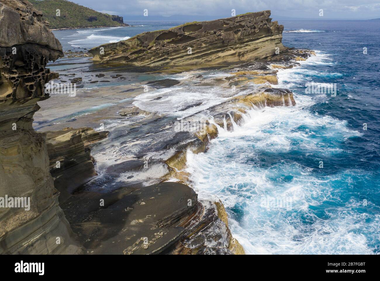 Aerial scenic view of rocky outcrop known as Magasang rock along the ...
