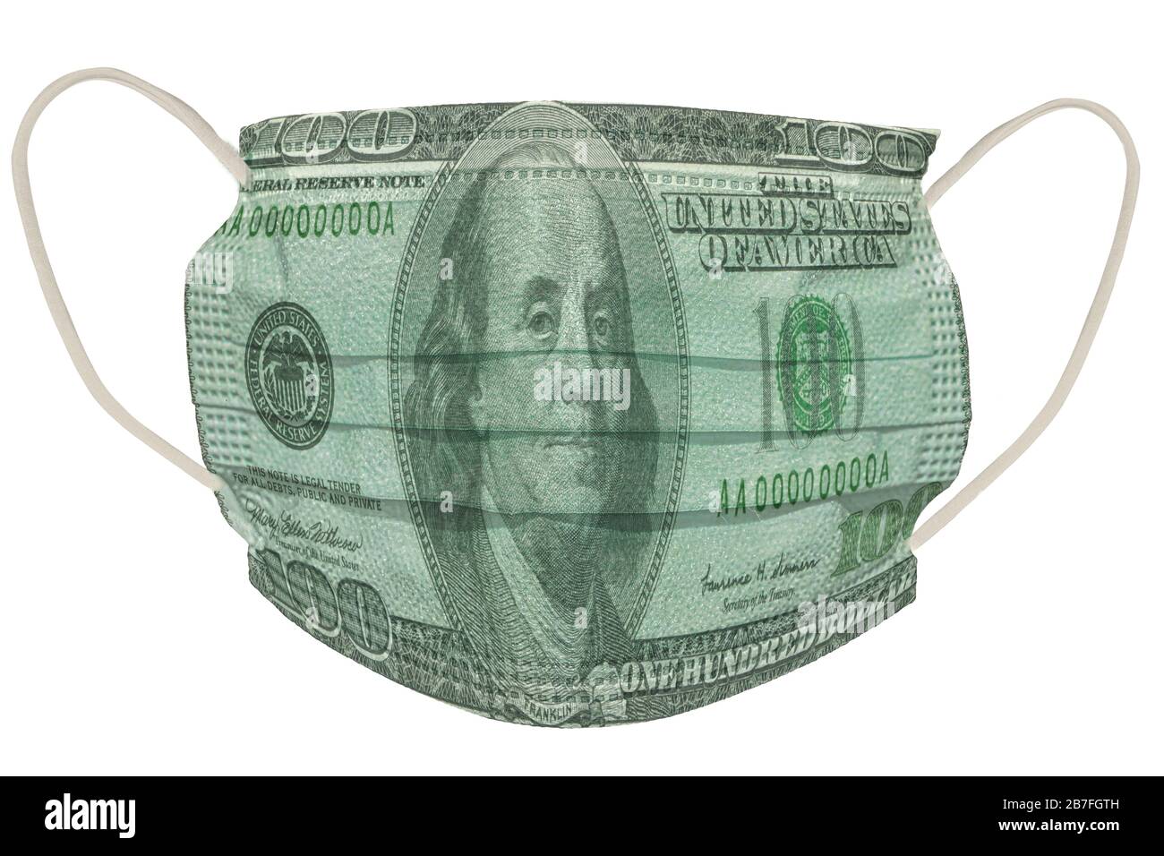 Medical mask with one hundred dollar bill engraved Stock Photo - Alamy