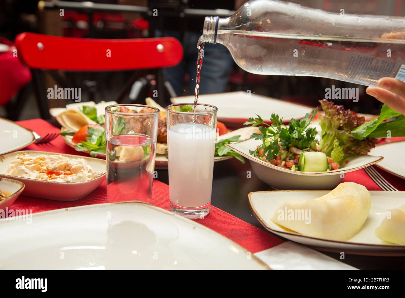 Turkish and Greek Traditional Dinning Table with Special Alcohol Drink ...