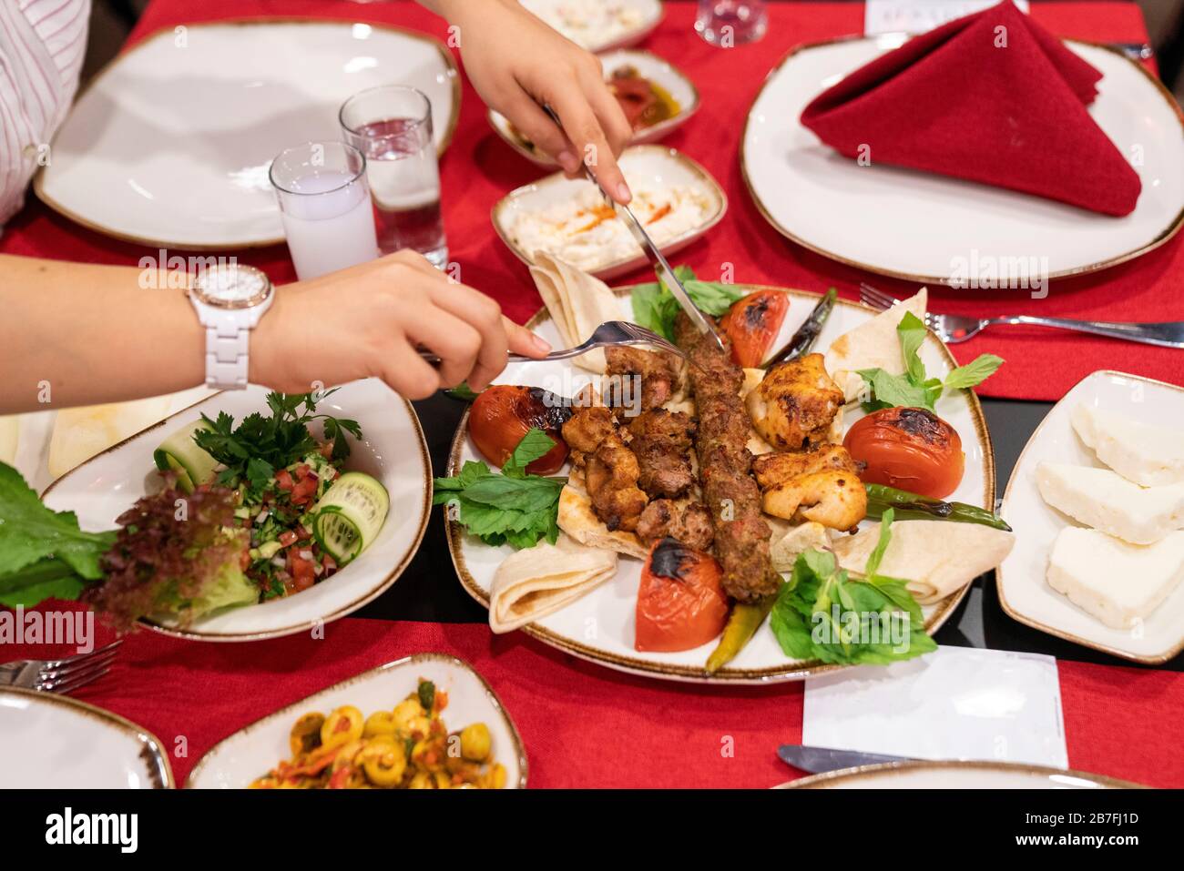 Turkish and Greek Traditional Dinning Table with Special Alcohol Drink ...