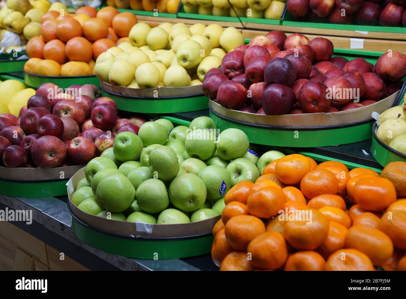 Mixed fruits and vegetables at organic fair stock photo Stock Photo - Alamy