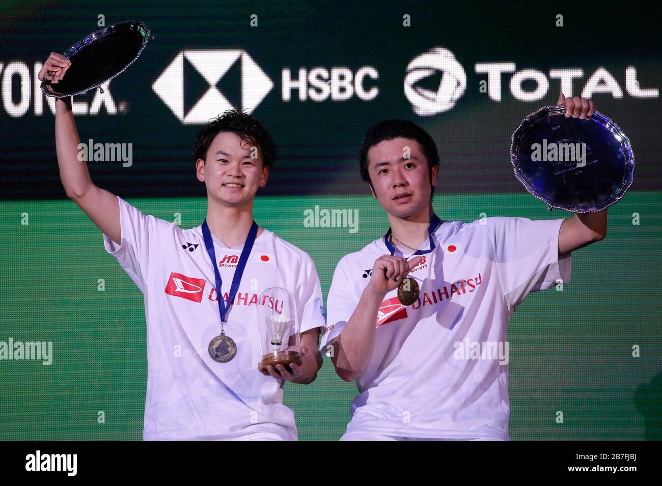 Birmingham. 15th Mar, 2020. Japan's Hiroyuki Endo (R) and Yuta Watanabe ...