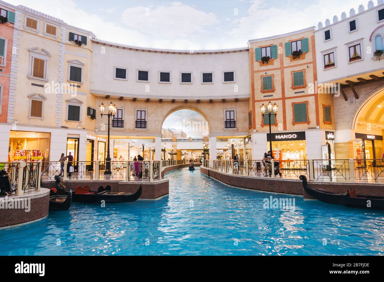 inside the Villaggio Mall in Doha, Qatar - a "mini Venice" featuring ...