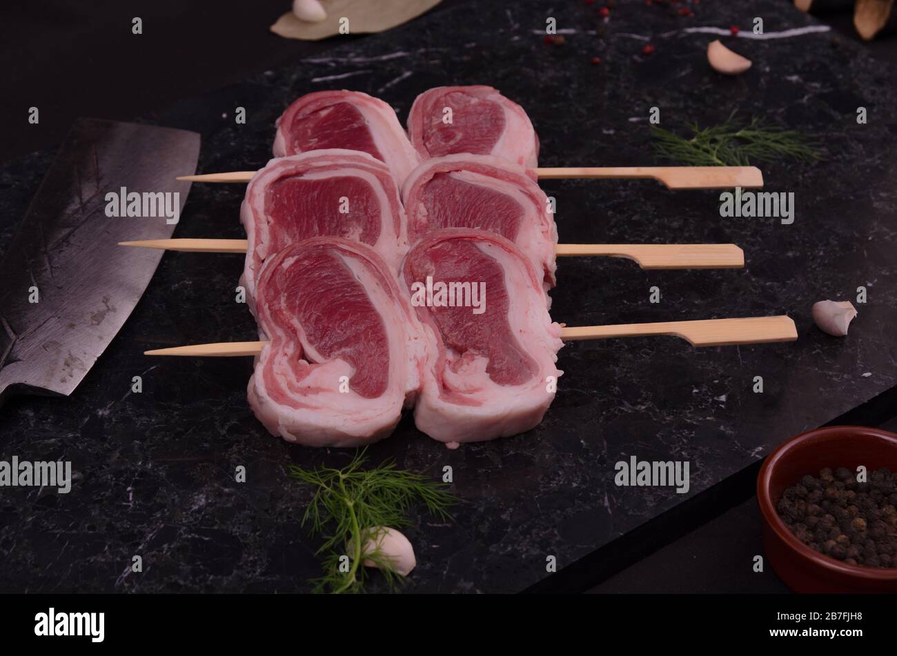 Raw meat in butcher Stock Photo - Alamy