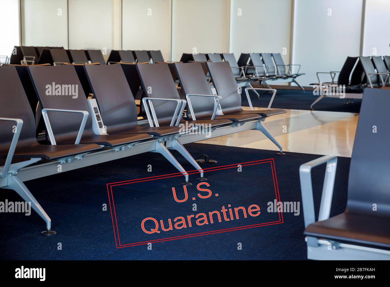 Canceled travel US quarantine with coronavirus COVID-19 empty departure ...