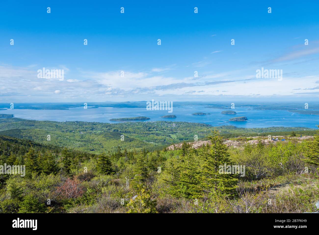 Amazing view of beautiful small islands from Cadillac mountain in ...