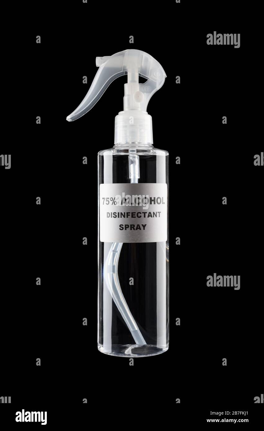 bottle of 75 percent alcohol disinfectant alcohol spray which is used ...
