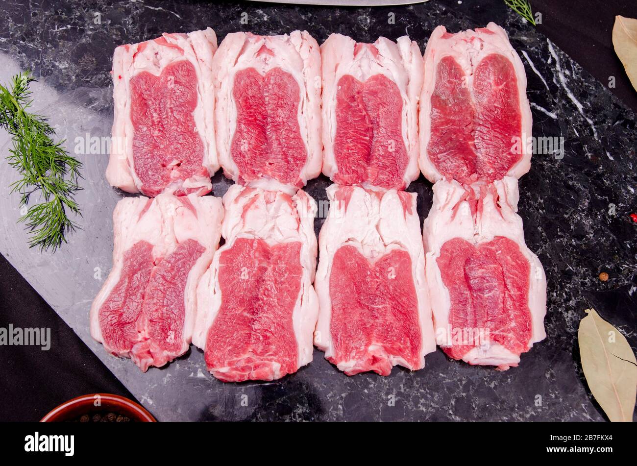 Raw meat in butcher Stock Photo - Alamy