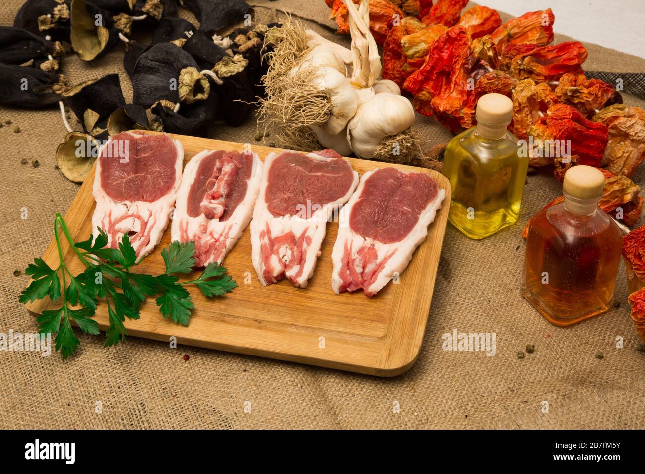 Raw meat in butcher Stock Photo - Alamy