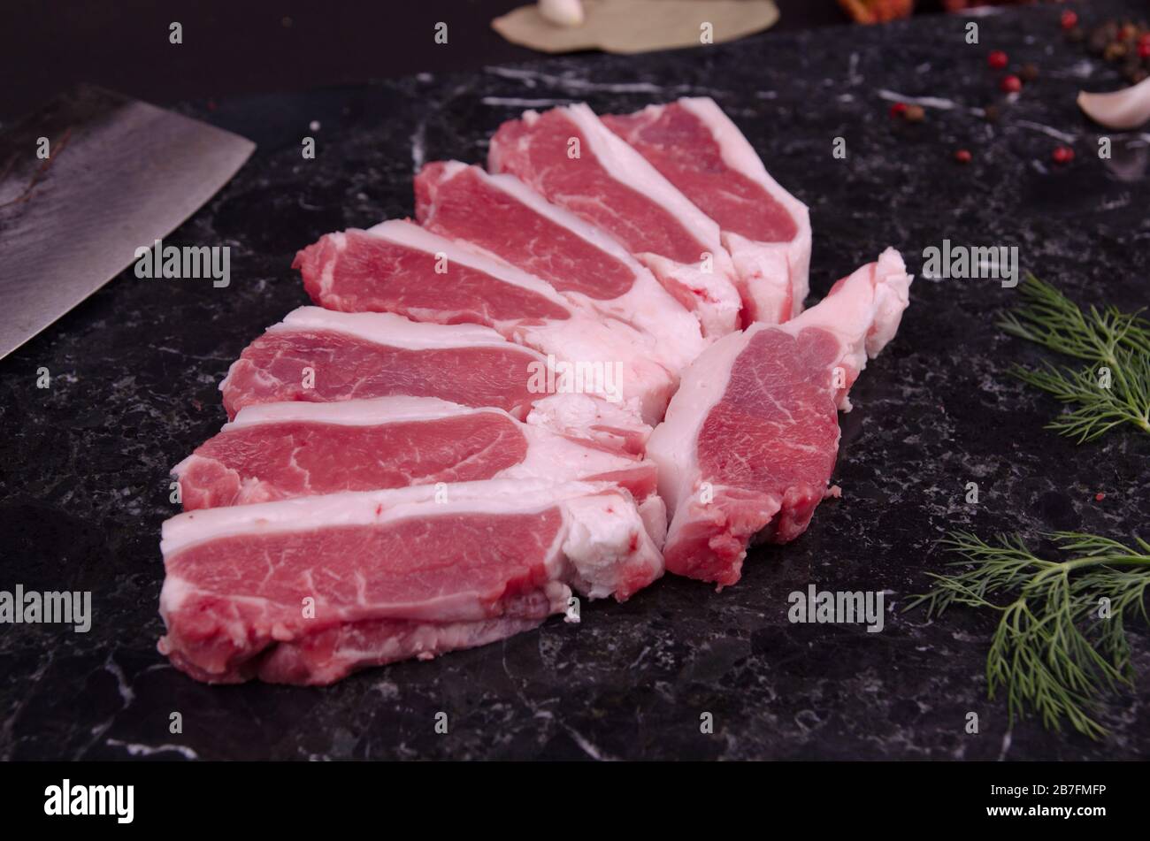 Raw meat in butcher Stock Photo - Alamy