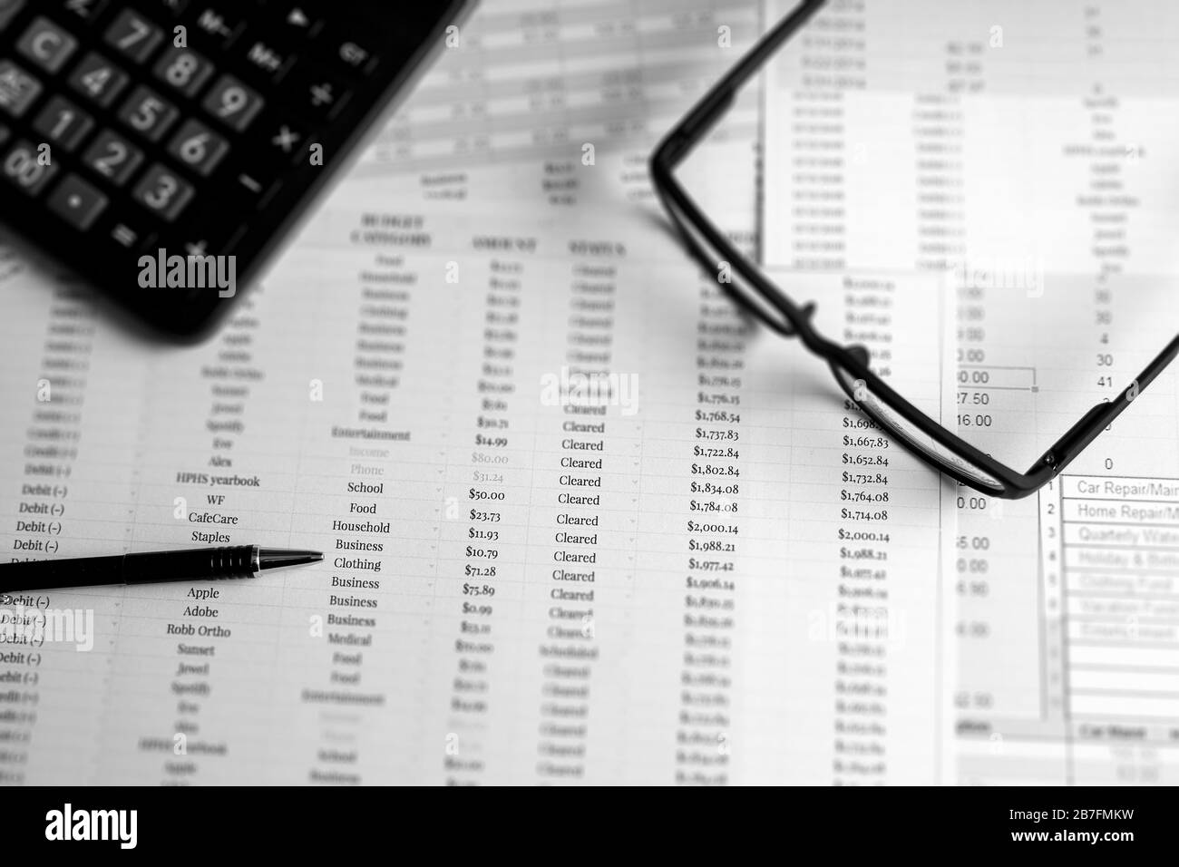 Management strategy analysis accounting Black and White Stock Photos ...