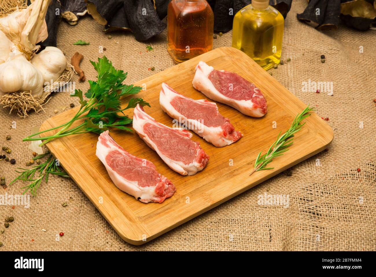Raw meat in butcher Stock Photo - Alamy