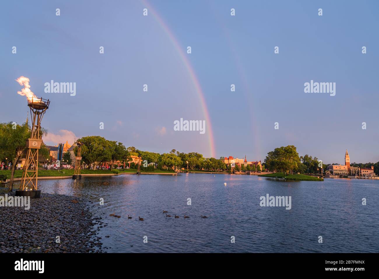 Beautiful view of Epcot during evening in Disney parks in Orlando ...