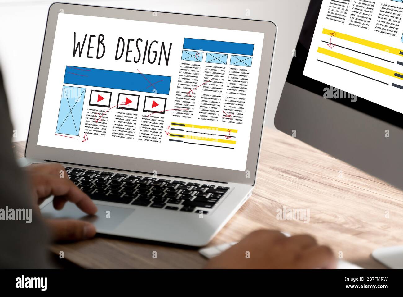 Web Design Website Homepage man work Web Design Online Content Stock ...